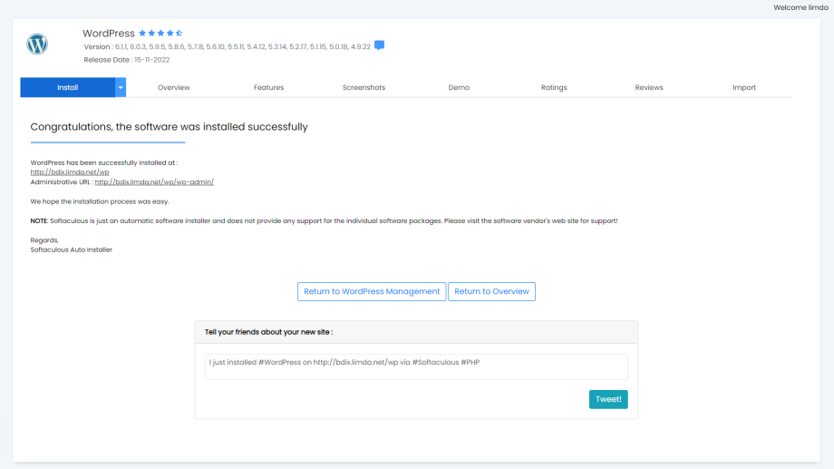How to install WordPress using Softaculous in cPanel – Knowledge Base | Limda Host